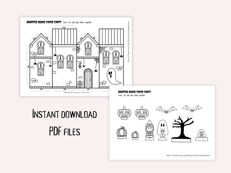 DIY Halloween Haunted House Paper Craft: Kids Activity (digital ...