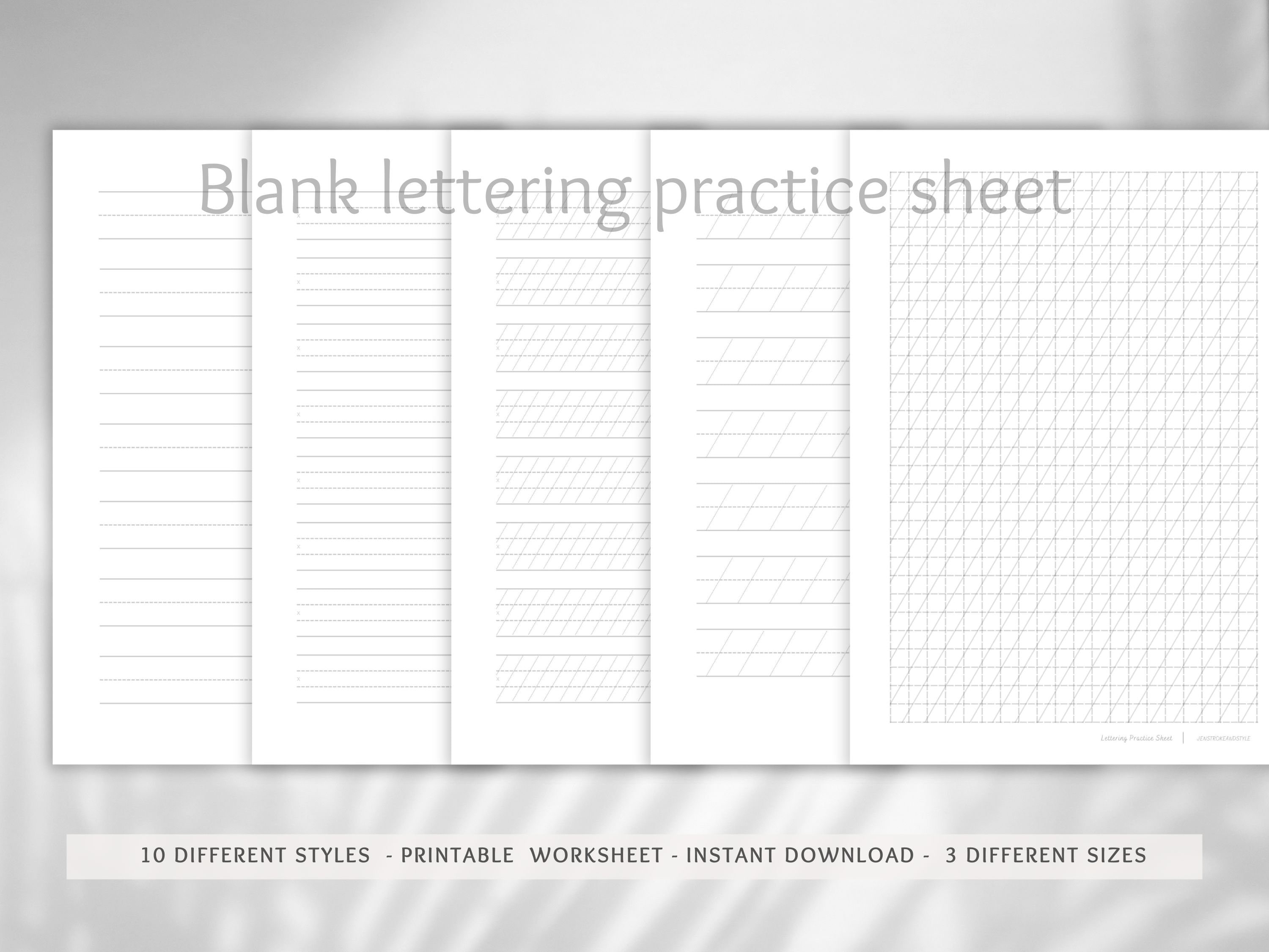 Calligraphy Practice Sheet Handlettering Practice Sheet Blank Lettering ...