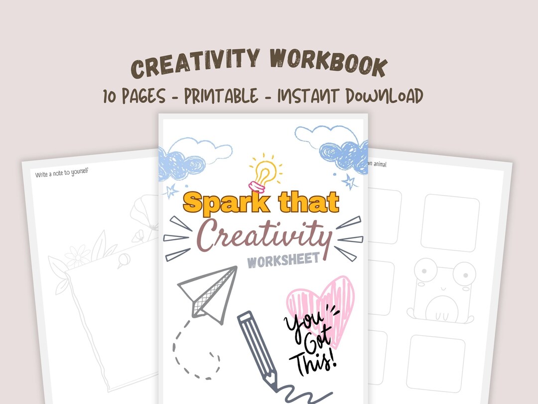 Spark Creativity Workbook Activity for Adult, Adult Activity Worksheet ...