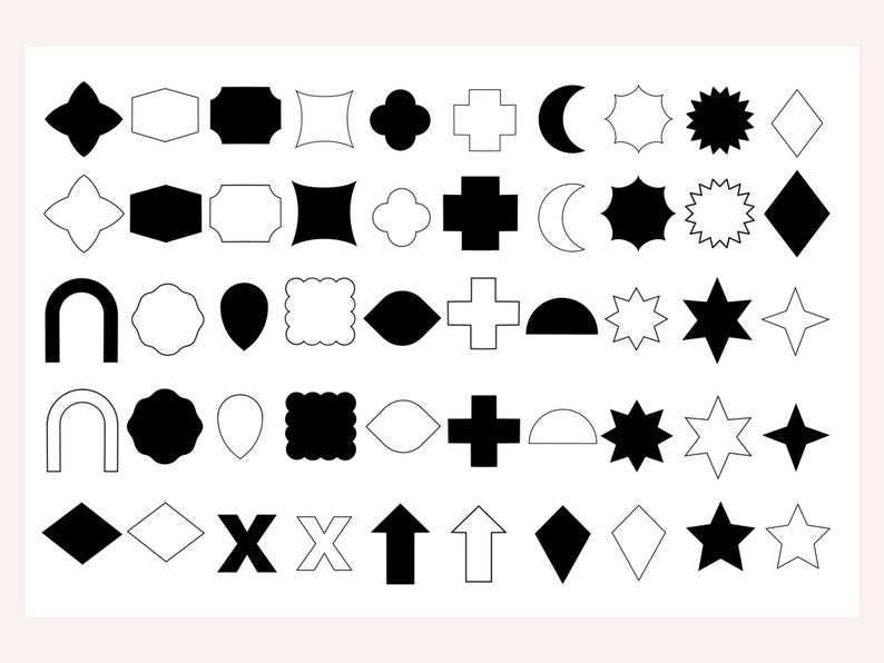 100 Hand-drawn Procreate Shape Stamp Brush Digital Stamp Shape Brush ...