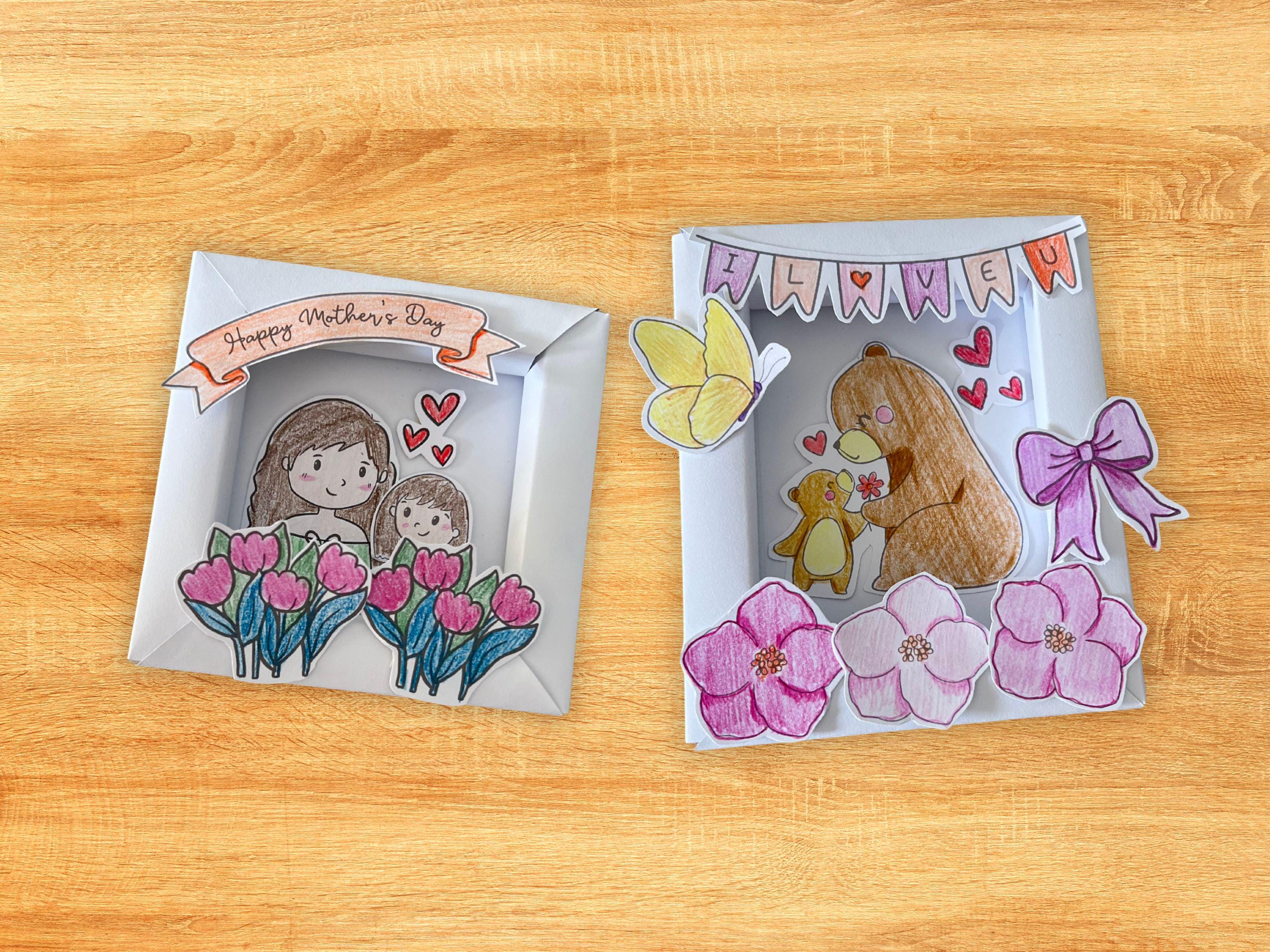 3D Photo Frame Mother's Day Paper Craft: DIY Gift for Kids (digital ...