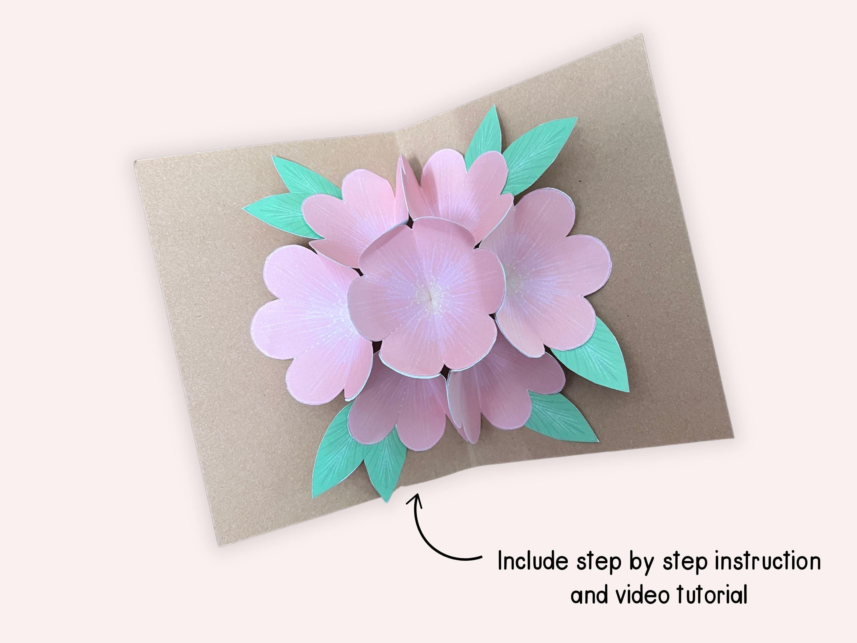Flower Pop up Card Template: DIY Mother's Day Card (PDF Download) - Etsy