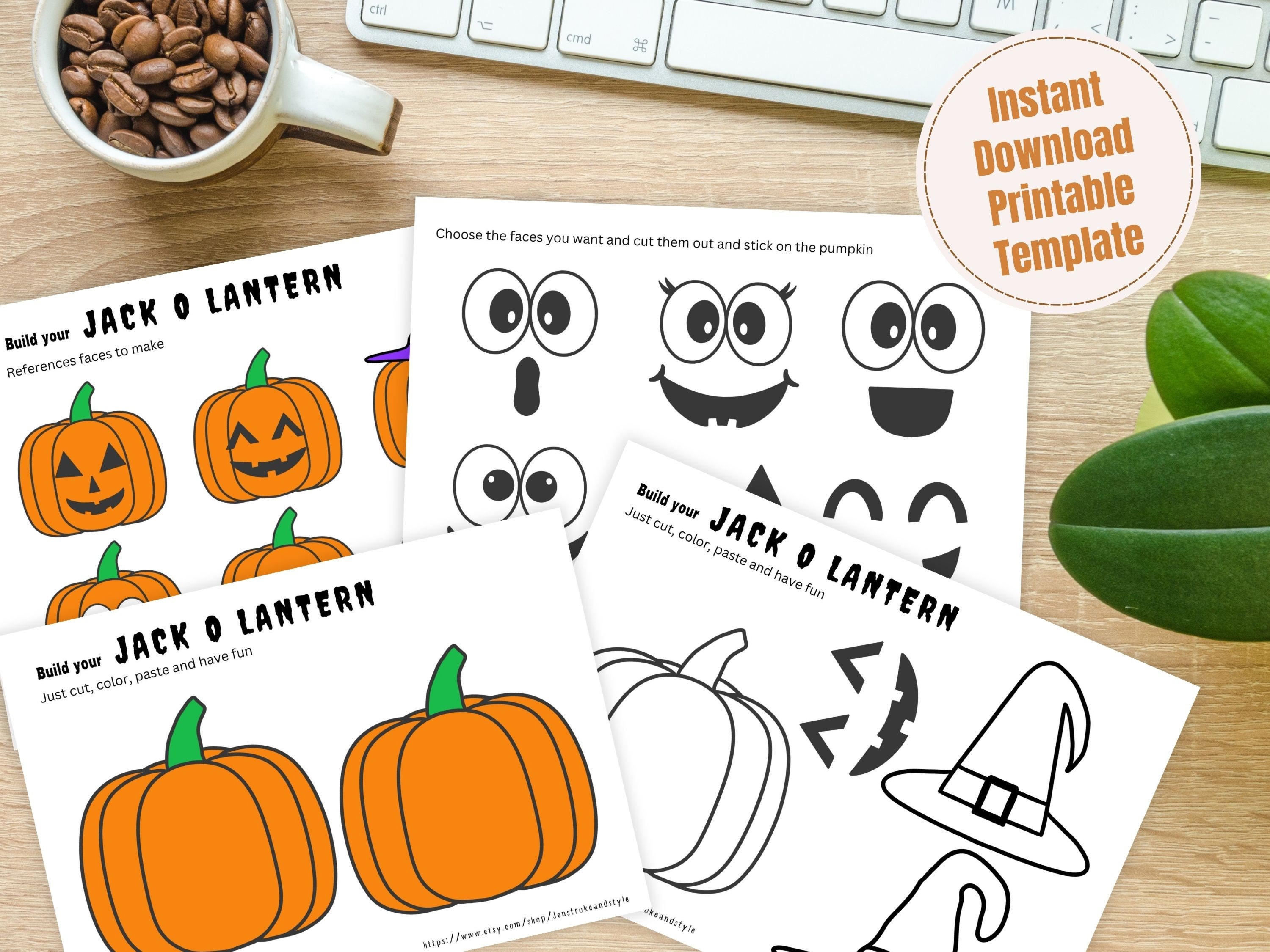 Halloween Craft Printable Build Jack O Lantern Activity for Kids ...