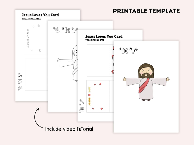 Jesus Loves You Pop up Card Craft: Bible Sunday School Activity (PDF ...
