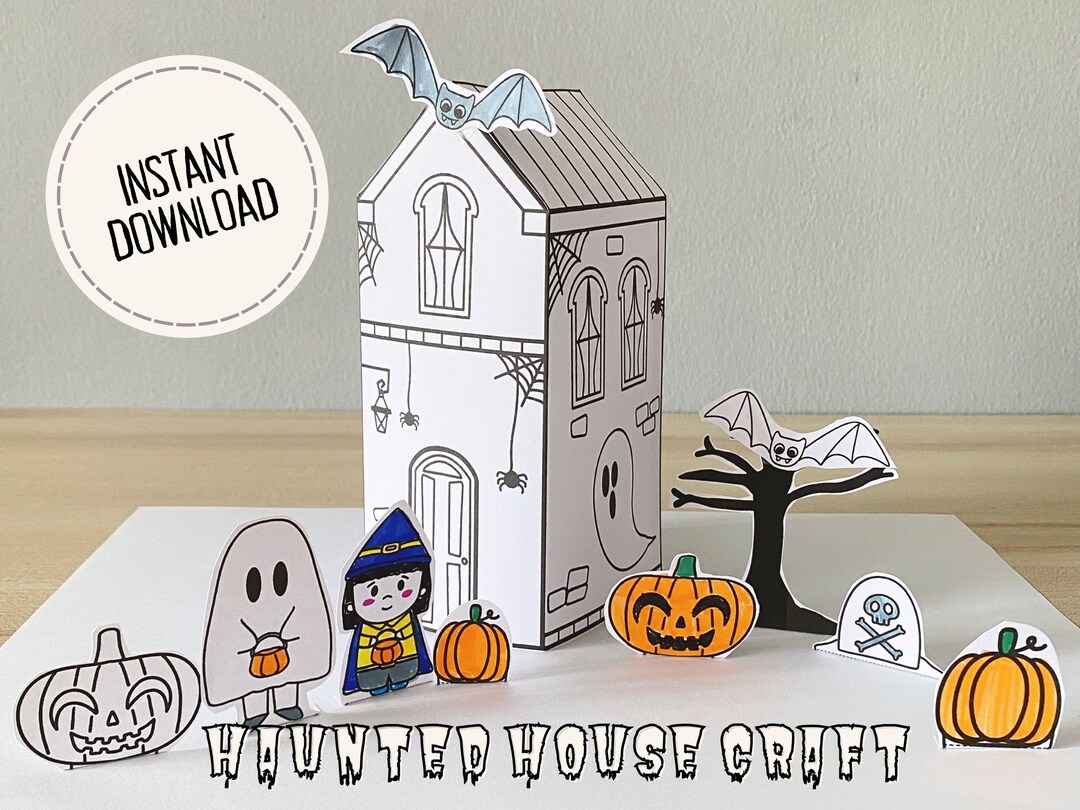 DIY Halloween Haunted House Paper Craft: Kids Activity (digital ...