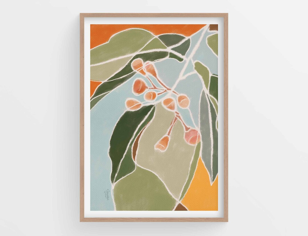 Gum Tree Leaves, Australian Bush, Abstract Contemporary Prints Framed ...