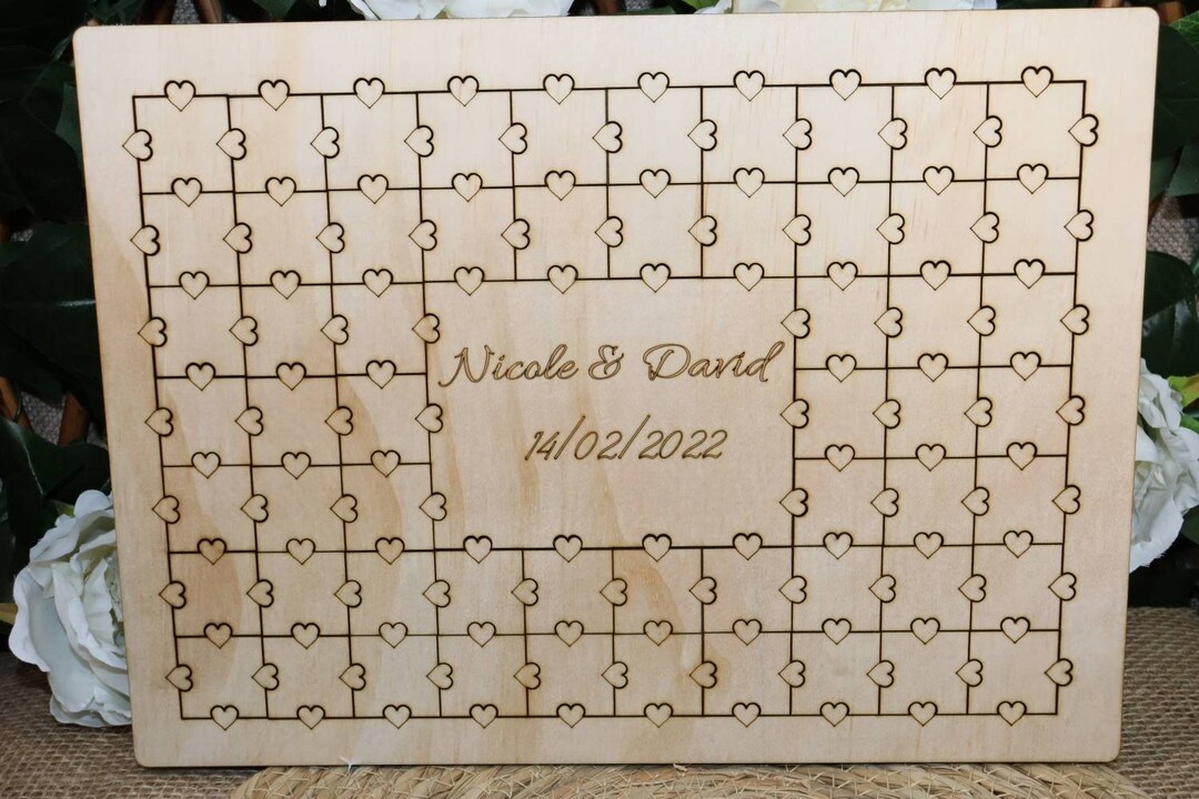 Engraved Puzzle Guestbook, Jigsaw Guestbook, Unique Guestbook, Jigsaw ...