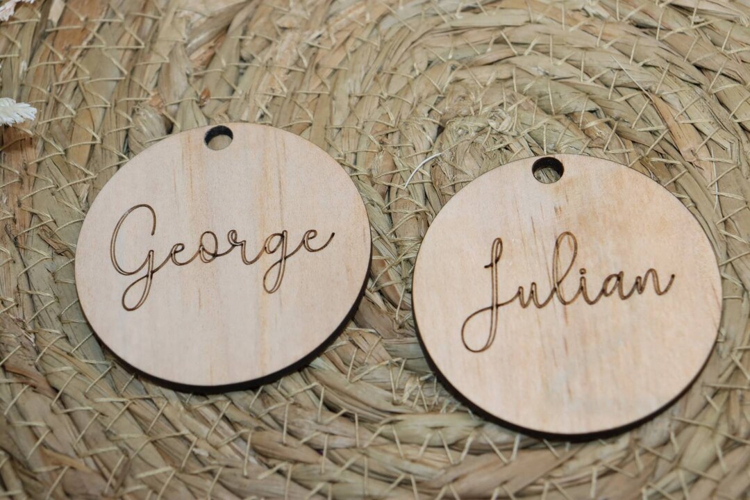 Wooden Circle Gift Tags, Thank You Gift Tags Laser-cut Decor, Weddings ...