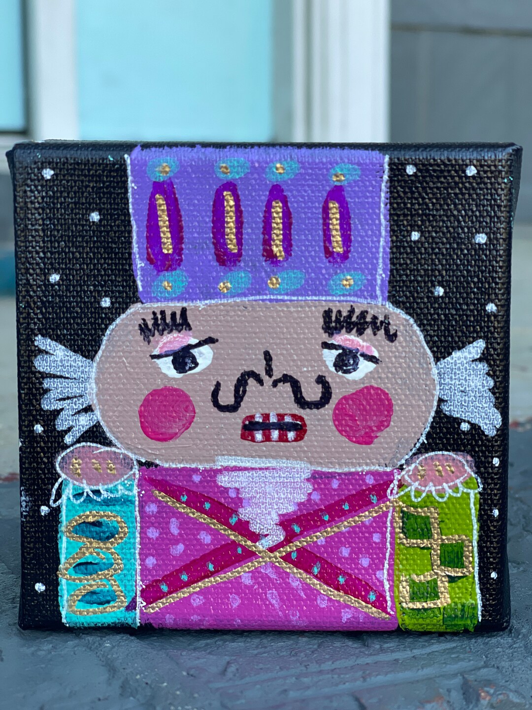 Major Marshmallow Nutcracker 4x4 Shelfie Original Painting - Etsy