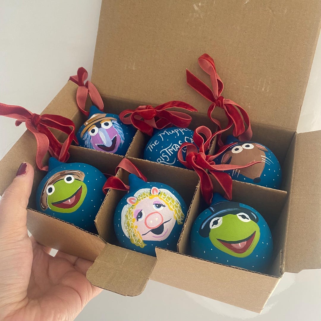 Muppet Christmas Carol Hand Painted Ceramic Baubles Set of 6, Christmas ...