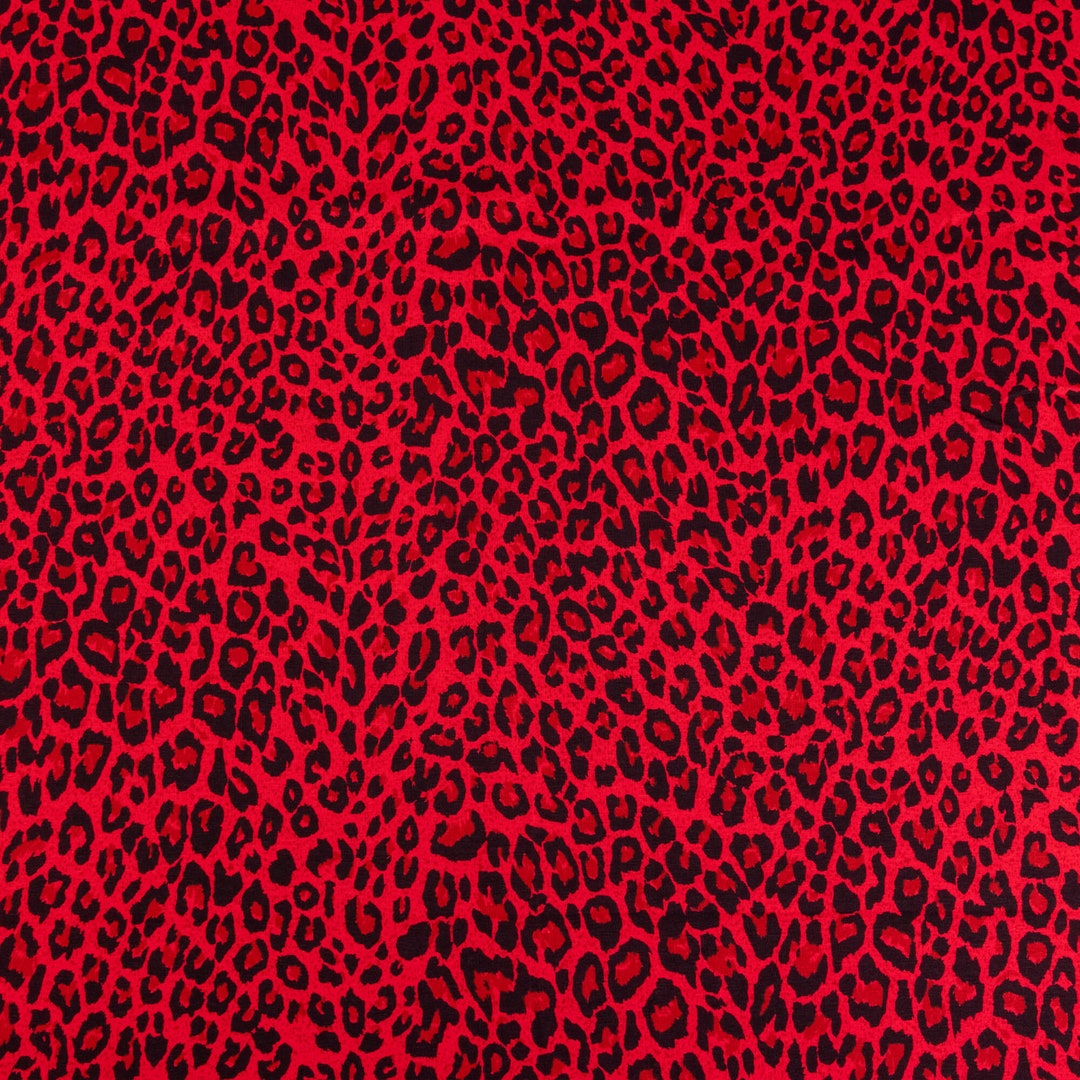 Red Leopard Print Stretch Jersey Fabric - Etsy