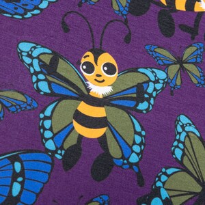 Purple Butterfly Bees Stretch Jersey Fabric - Etsy