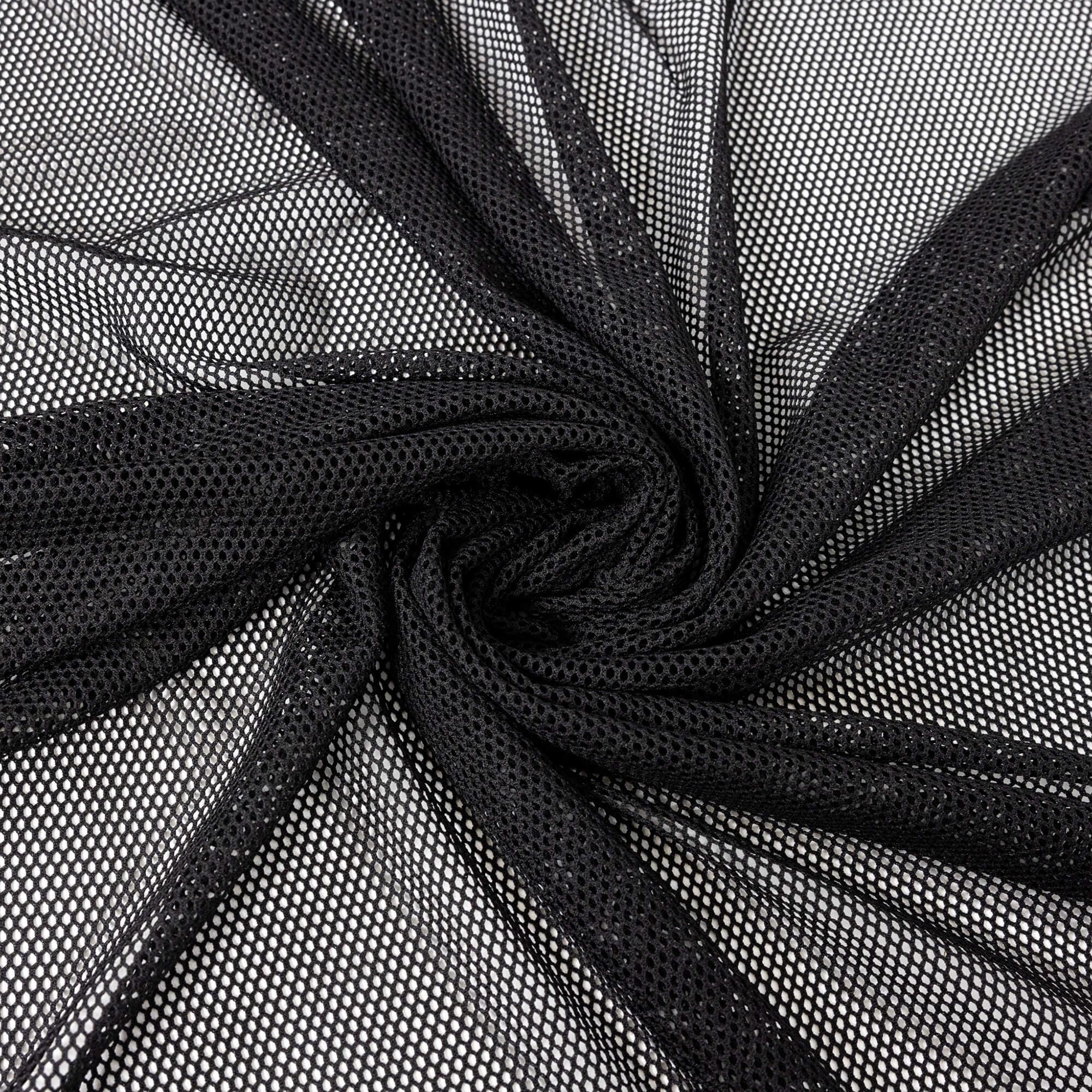 Black Fish Net Airtex Mesh Fabric Natural Stretch Material 2 MM Holes ...