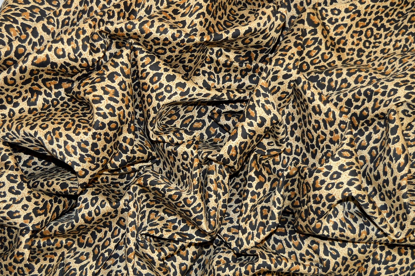 Punk Natural Leopard Animal Print on Stretch Cotton Twill - Etsy