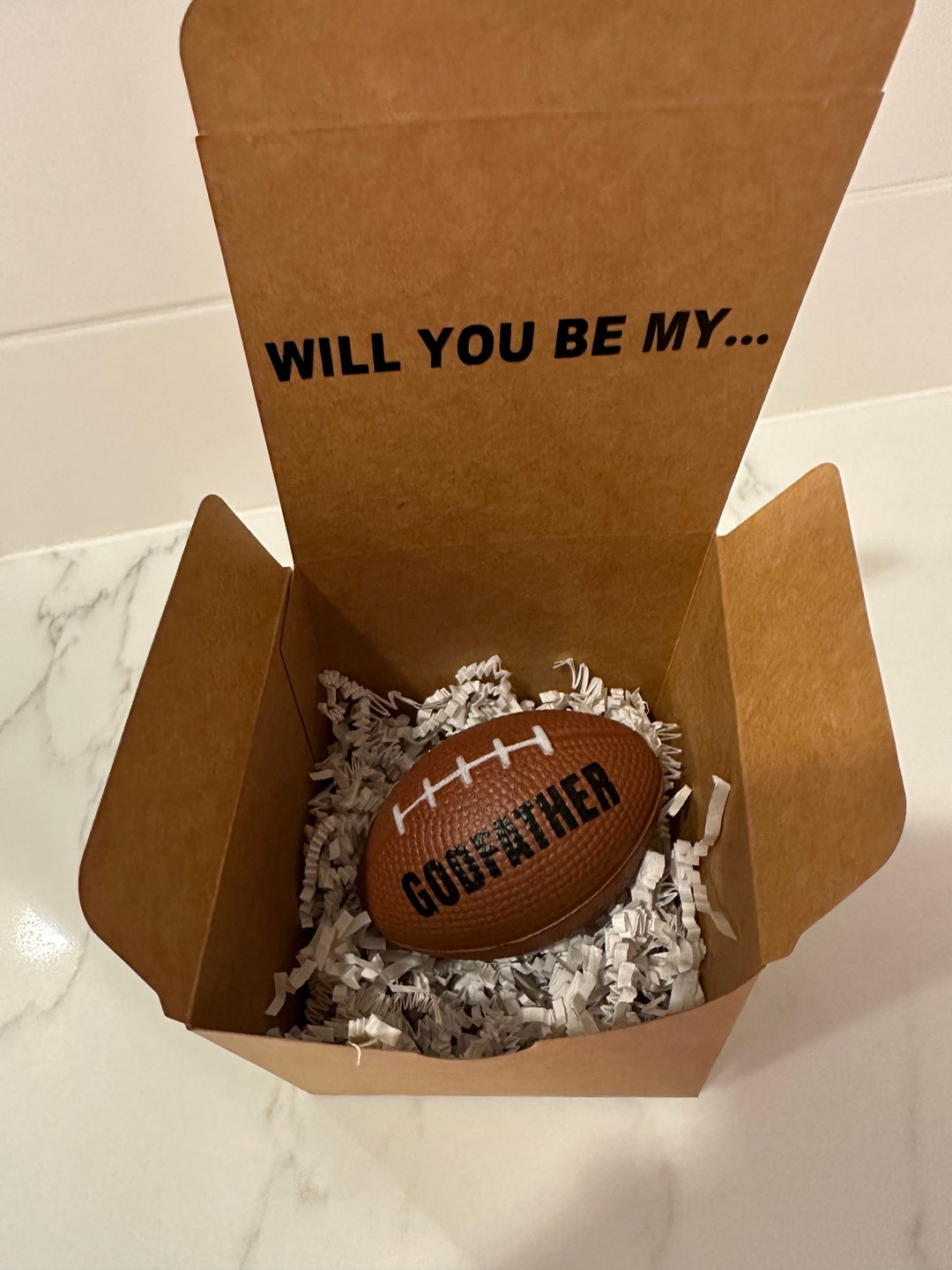 Personalized Godfather Proposal Box | Personalized Football Godfather ...