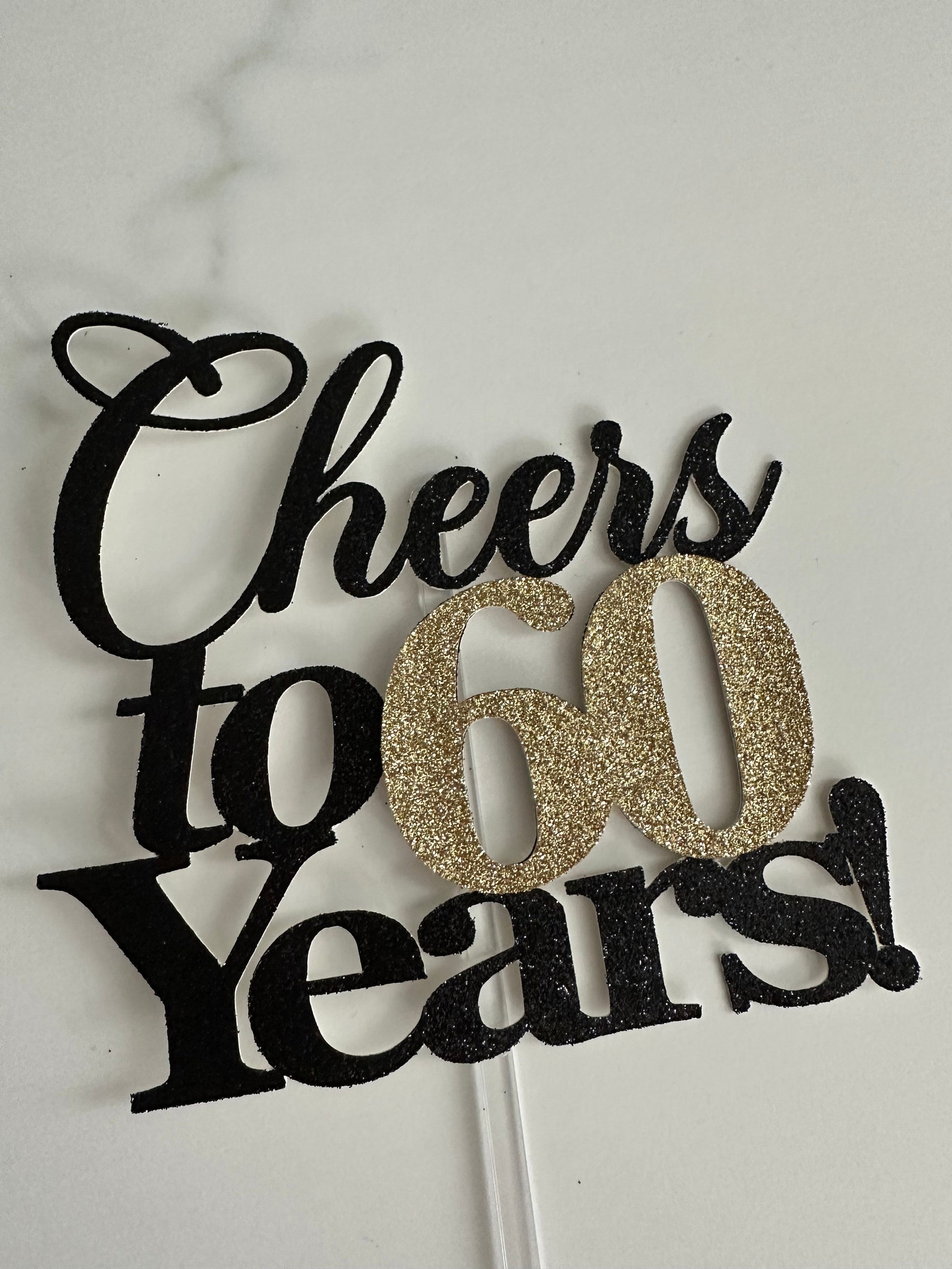 Personalized Cake Topper | 60th Birthday Cake Topper | Cheers to 60 ...
