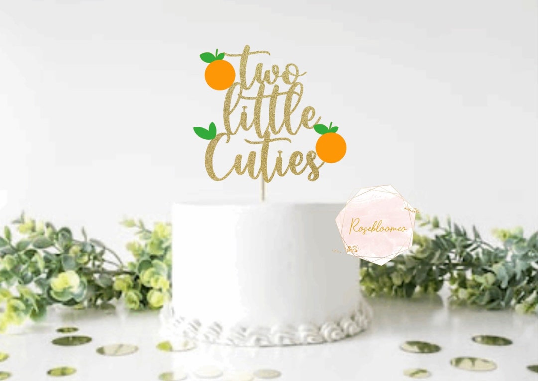 Two Little Cutie Cake Topper | Twins Cake Topper | Baby Shower Cake ...