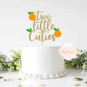 Two Little Cutie Cake Topper | Twins Cake Topper | Baby Shower Cake ...