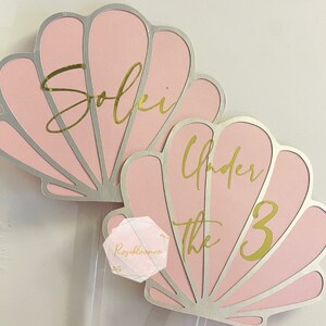 Personalized Mermaid Cake Topper | Birthday Sea Shell Cake Topper - Etsy