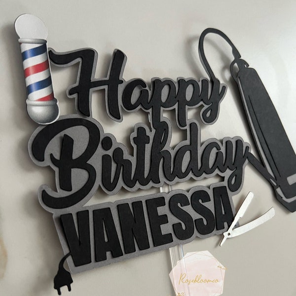 Barber Shop Cake Topper - Etsy
