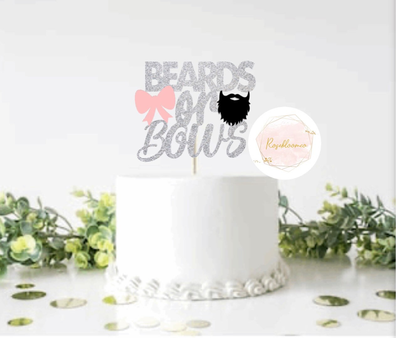 Beards or Bows Cake Topper Baby Gender Reveal Cake Topper - Etsy UK