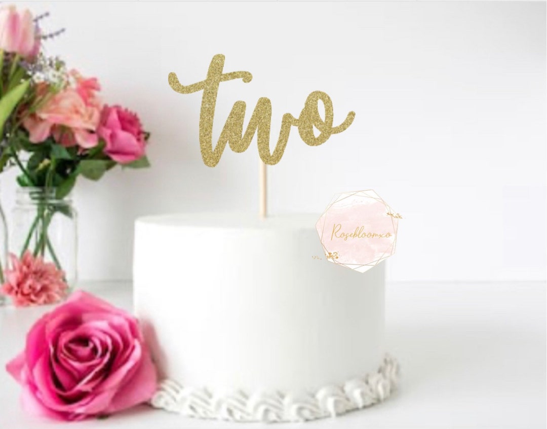 Two Birthday Cake Topper | Two Cake Topper - Etsy