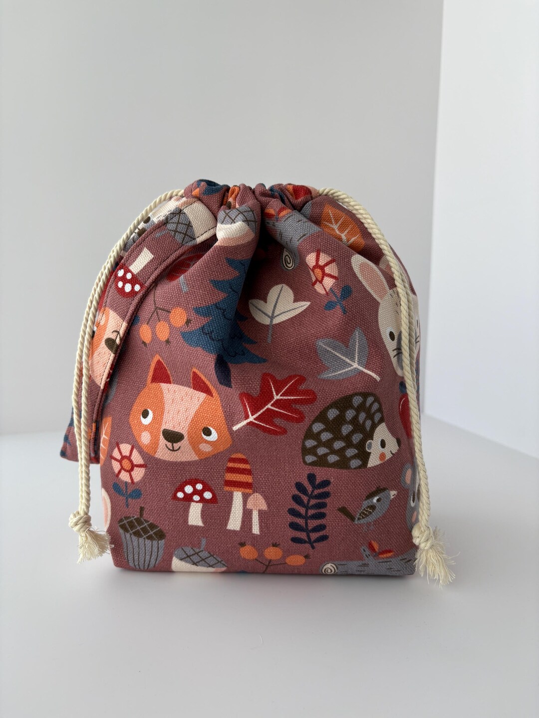 PROJECT BAG for Knitting Drawstring Cotton Bag Travel Knitting Bag ...