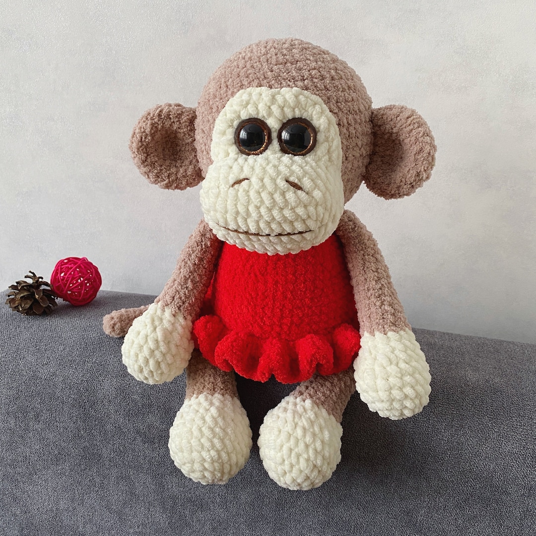 CROCHET PATTERN Plush Amigurumi Monkey Stuffed Animal Naughty Crochet ...