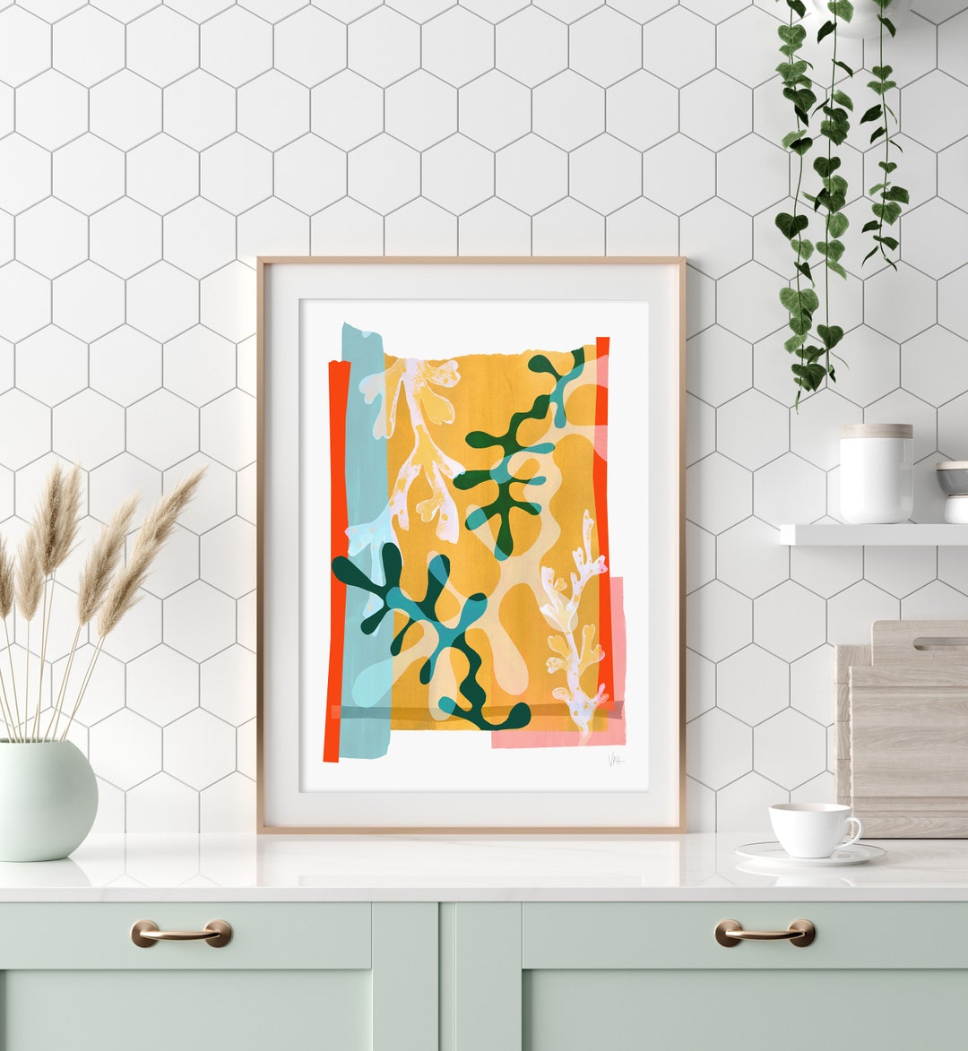 Modern Botanical Art, Yellow Painting, Bright Modern Art - Etsy UK