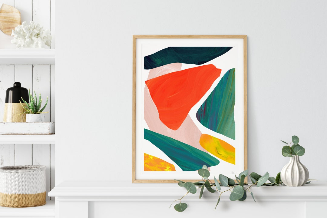 Green Orange Art Print, Bright Modern Art, Oversized Abstract Print - Etsy