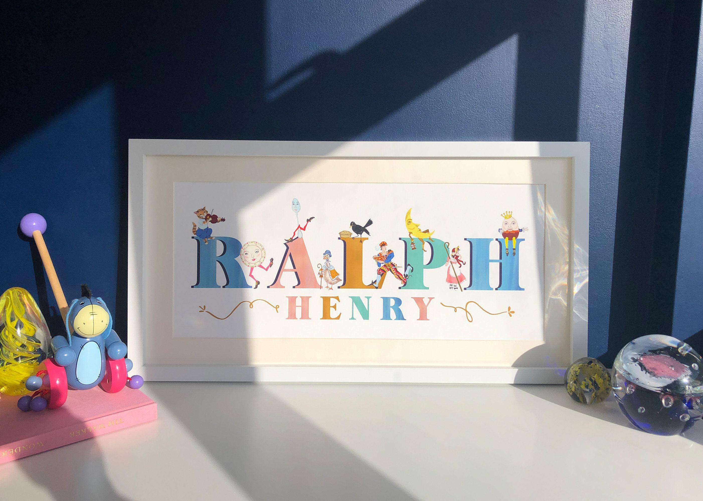 Children's Name Illustration Giclee Art Print Nursery | Etsy