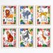 Safari Animal Set, Safari Room Decor, Colourful Kids Art - Etsy