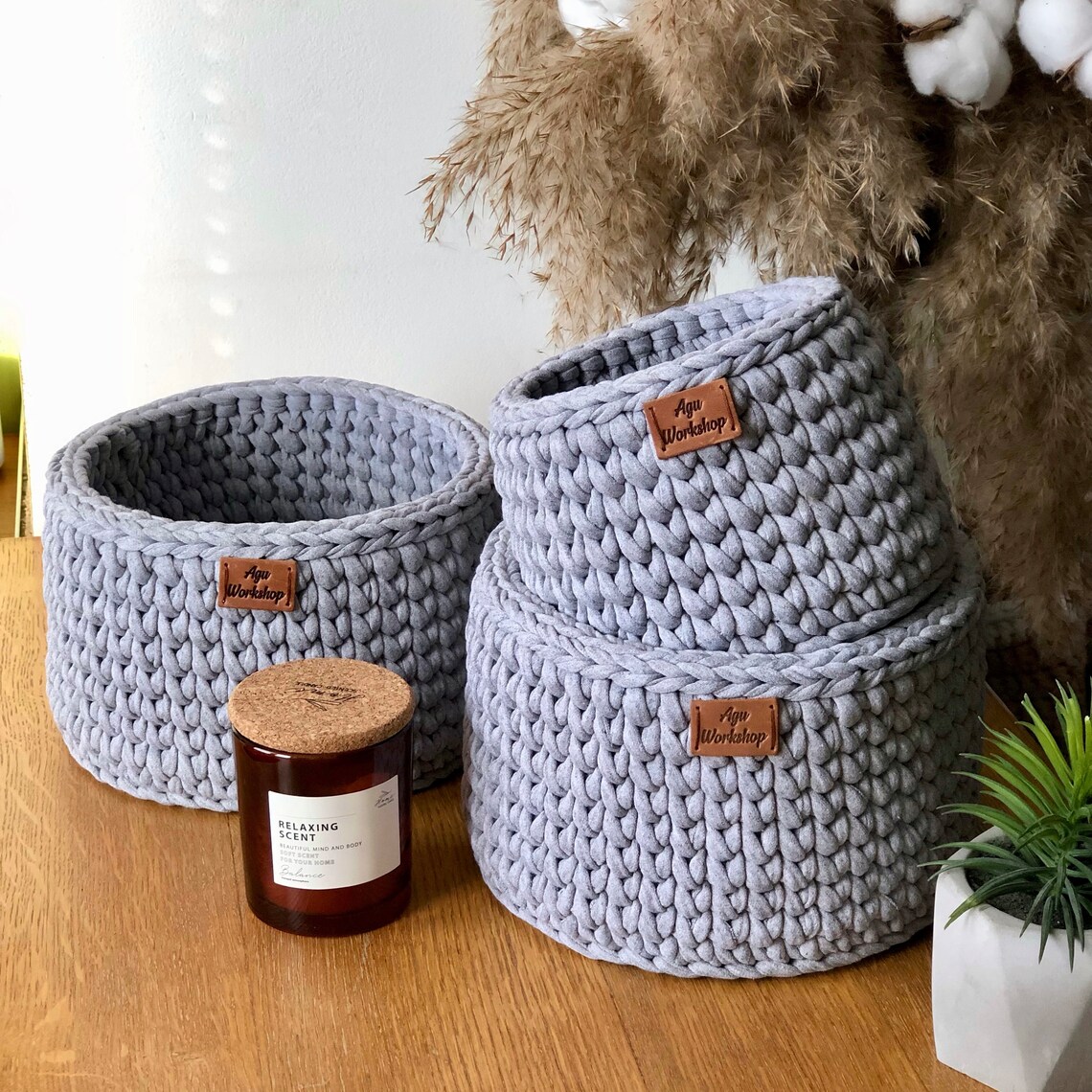 Set of Handmade Baskets Storage Baskets Gift Baskets - Etsy
