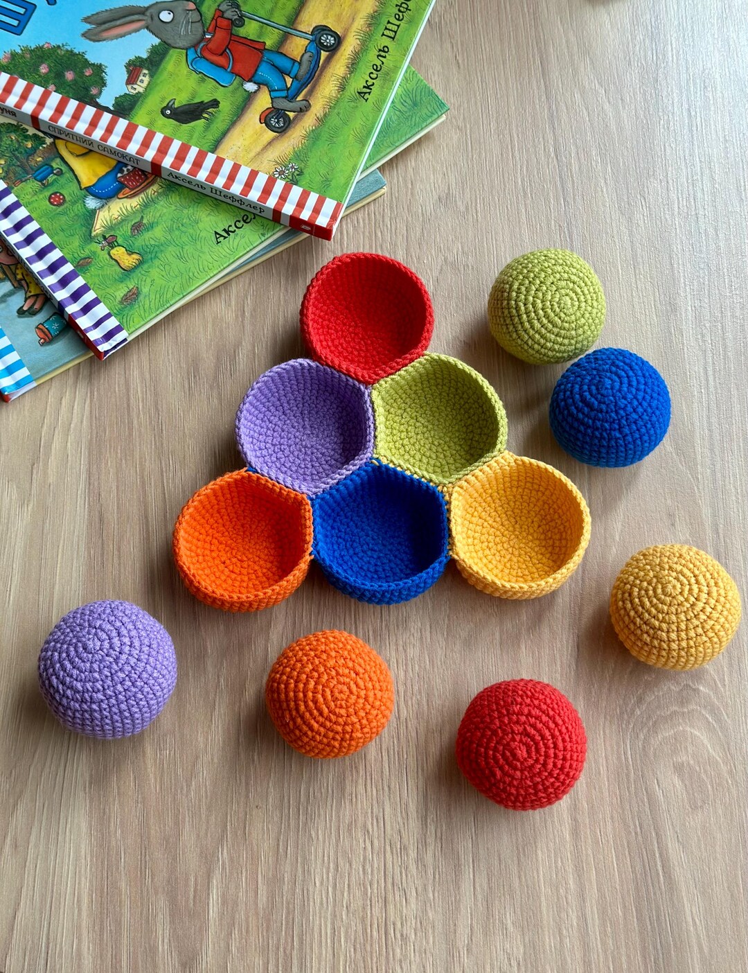 Montessori Toy Set for Sorting, Learning Colors, Developing Fine Motor ...