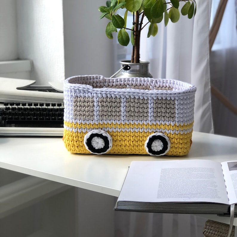 Retro Bus Basket, Storage Basket, Gift for Boy, Nursery Decor - Etsy