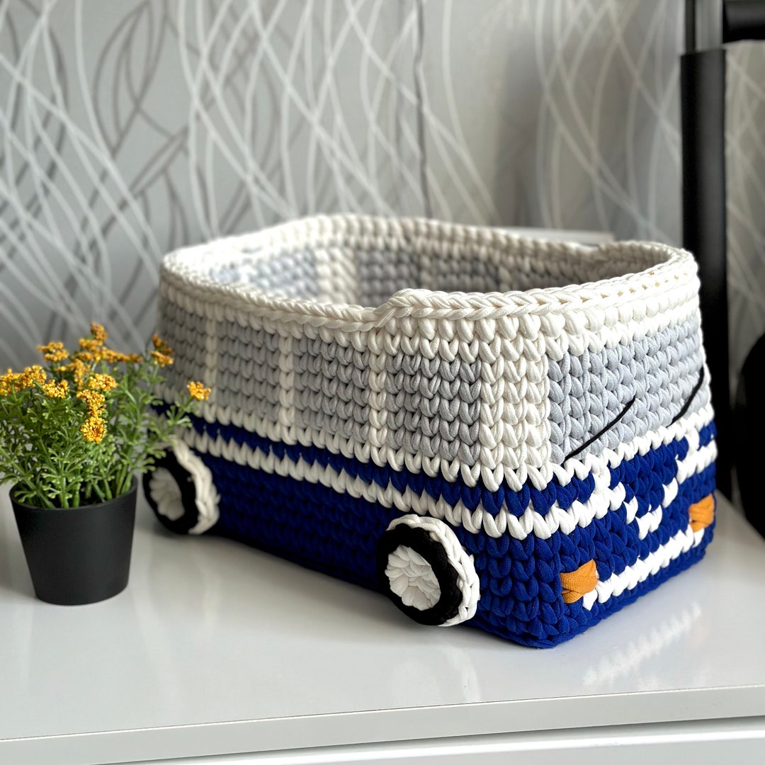 Retro Bus Basket, Storage Basket, Gift for Boy, Nursery Decor - Etsy