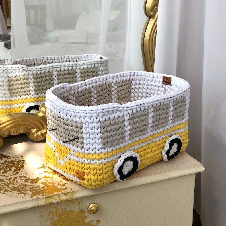 Retro Bus Basket, Storage Basket, Gift for Boy, Nursery Decor - Etsy