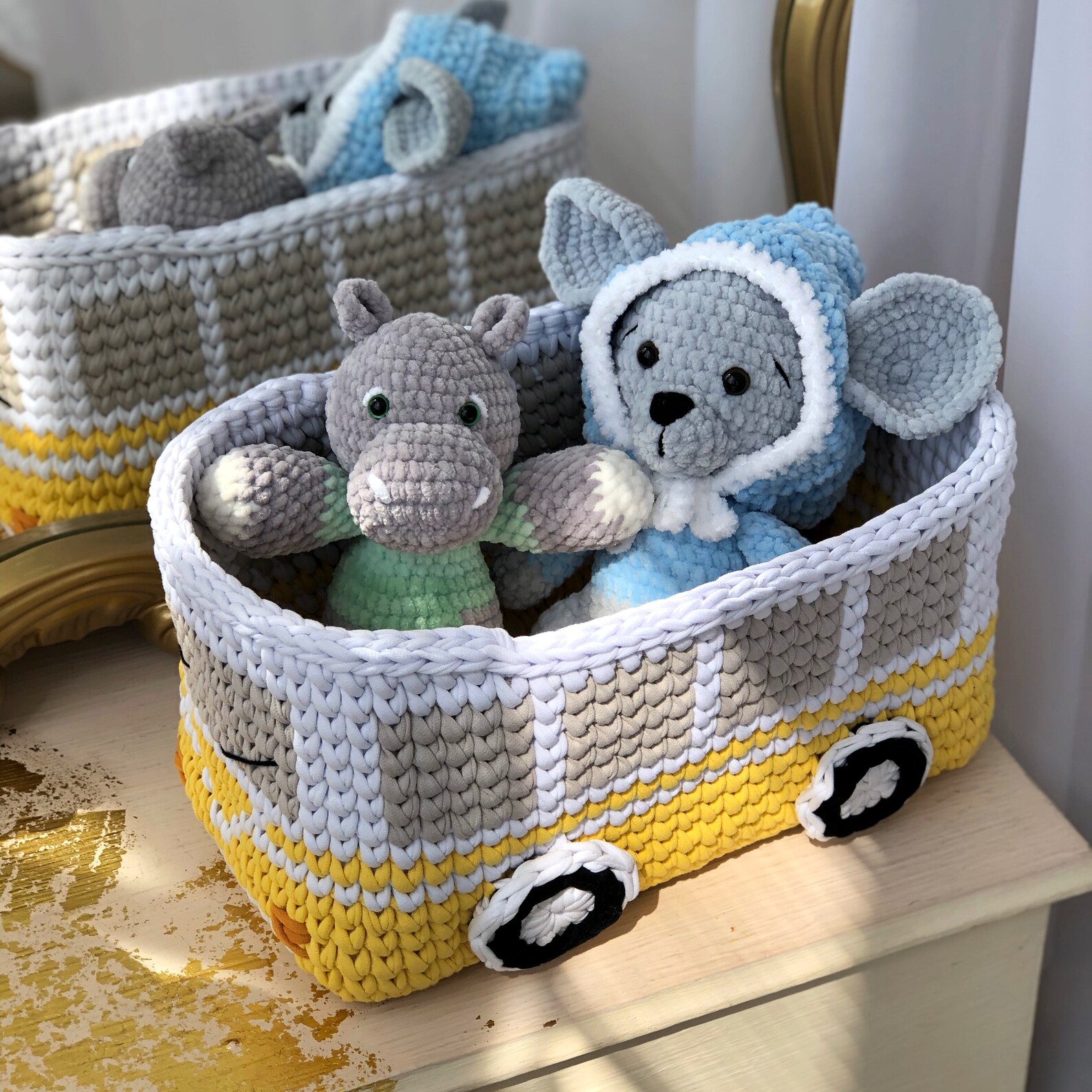 Retro Bus Basket, Storage Basket, Gift for Boy, Nursery Decor - Etsy