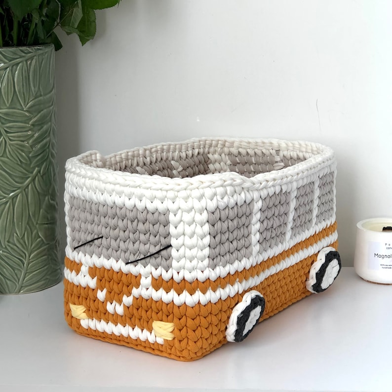 Retro Bus Basket, Storage Basket, Gift for Boy, Nursery Decor - Etsy