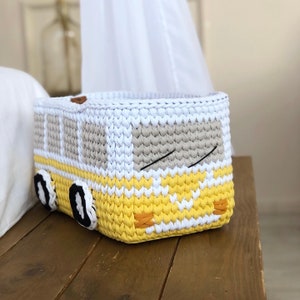 Retro Bus Basket, Storage Basket, Gift for Boy, Nursery Decor - Etsy