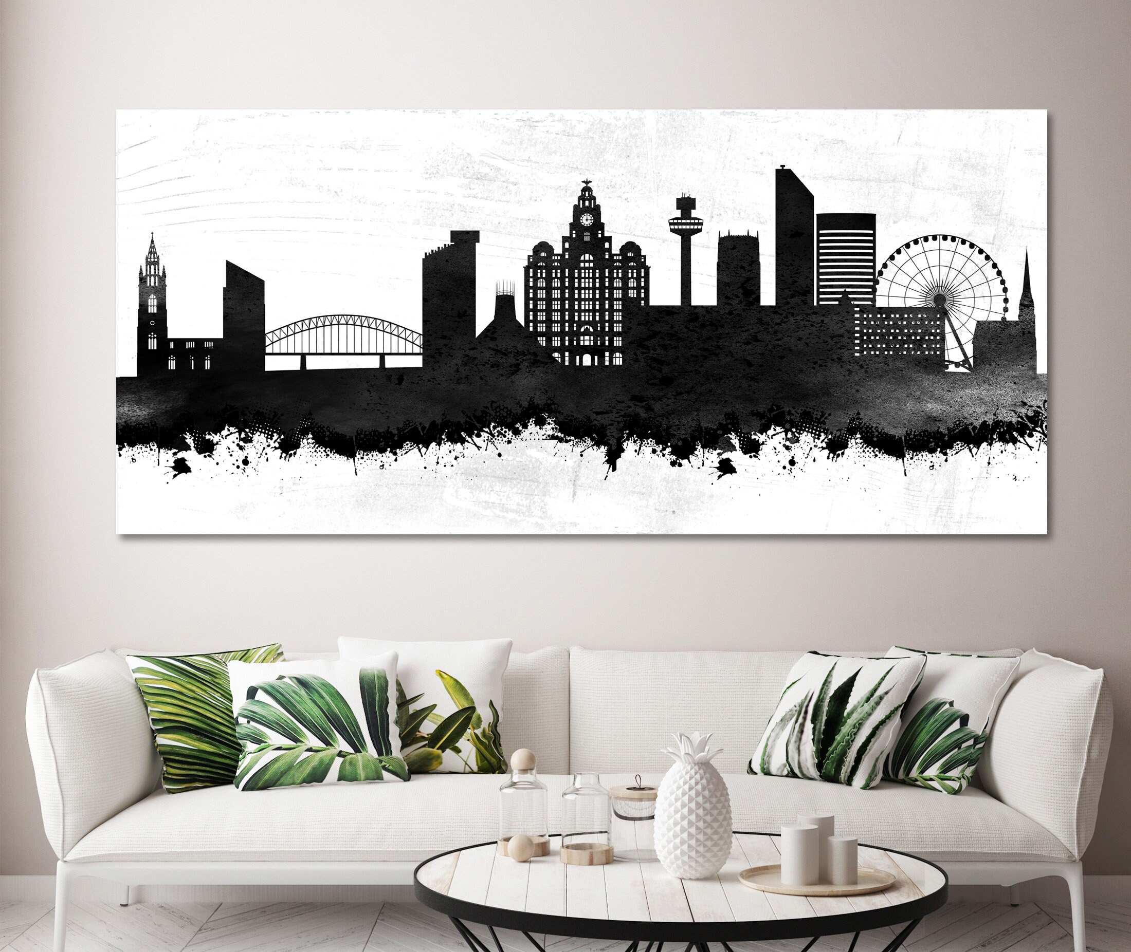 Liverpool Skyline Cityscape CANVAS PRINT Framed Wall Art | Etsy