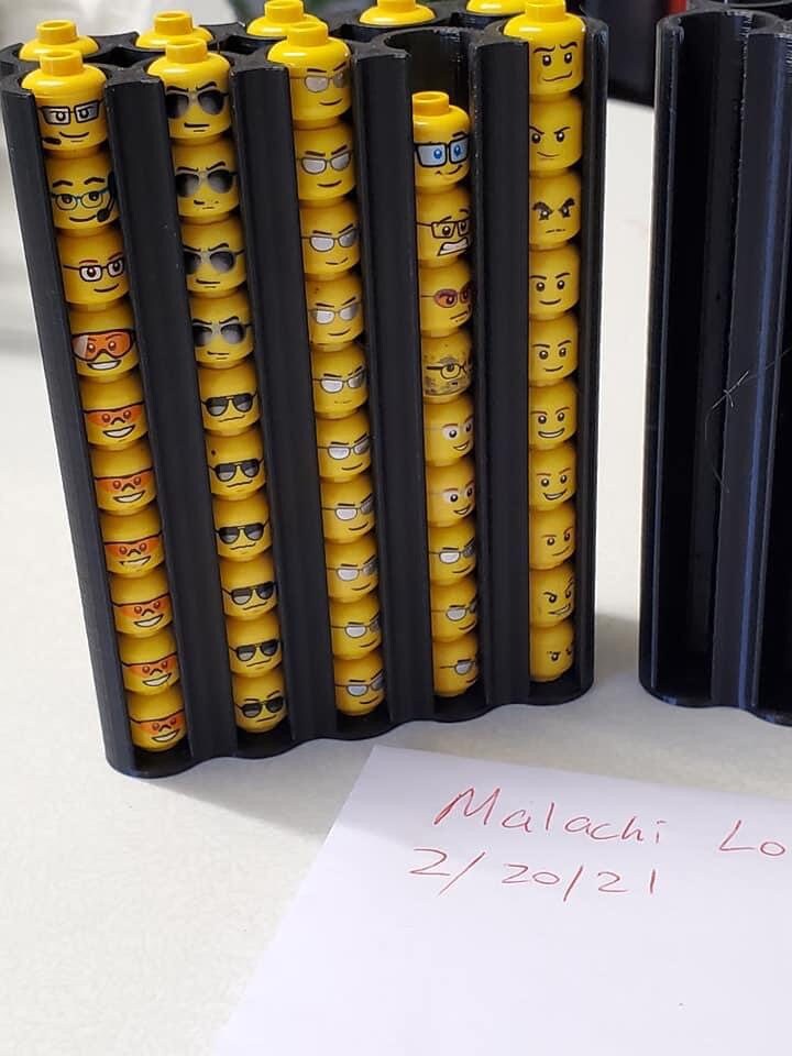 2 Sets YELLOW Lego Minifig Head Holder 3d Printed Organizer With Lid ...