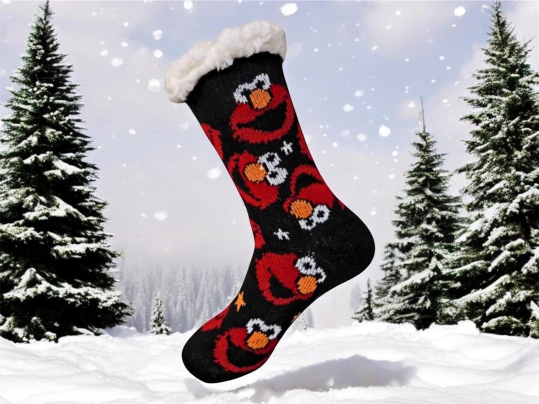 Sesame Street Elmo Warm Fur Fleece Socks, Rare - Etsy