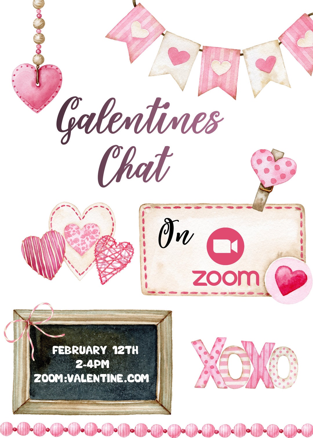 EDITABLE Galentines ZOOM Invite/flyer - Etsy
