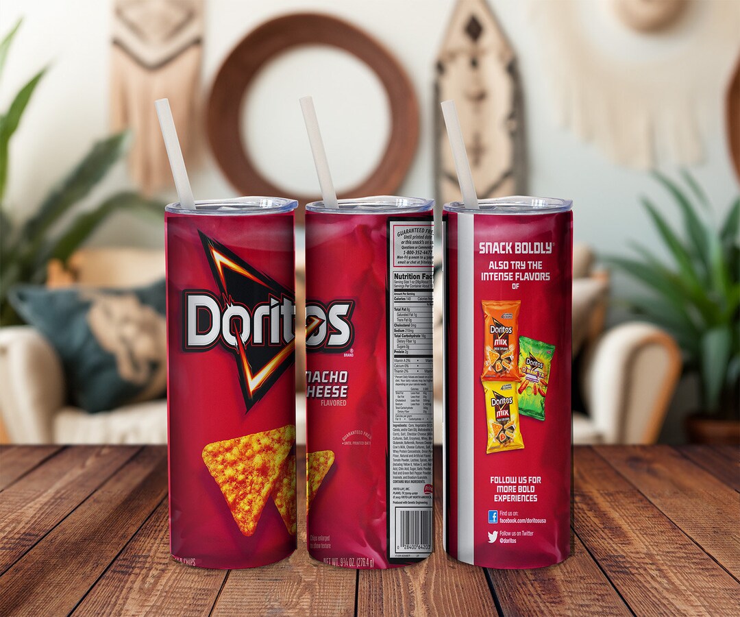 Doritos Straight Tumbler Stainless Steel Insulated 20 Oz Lid and Straw ...