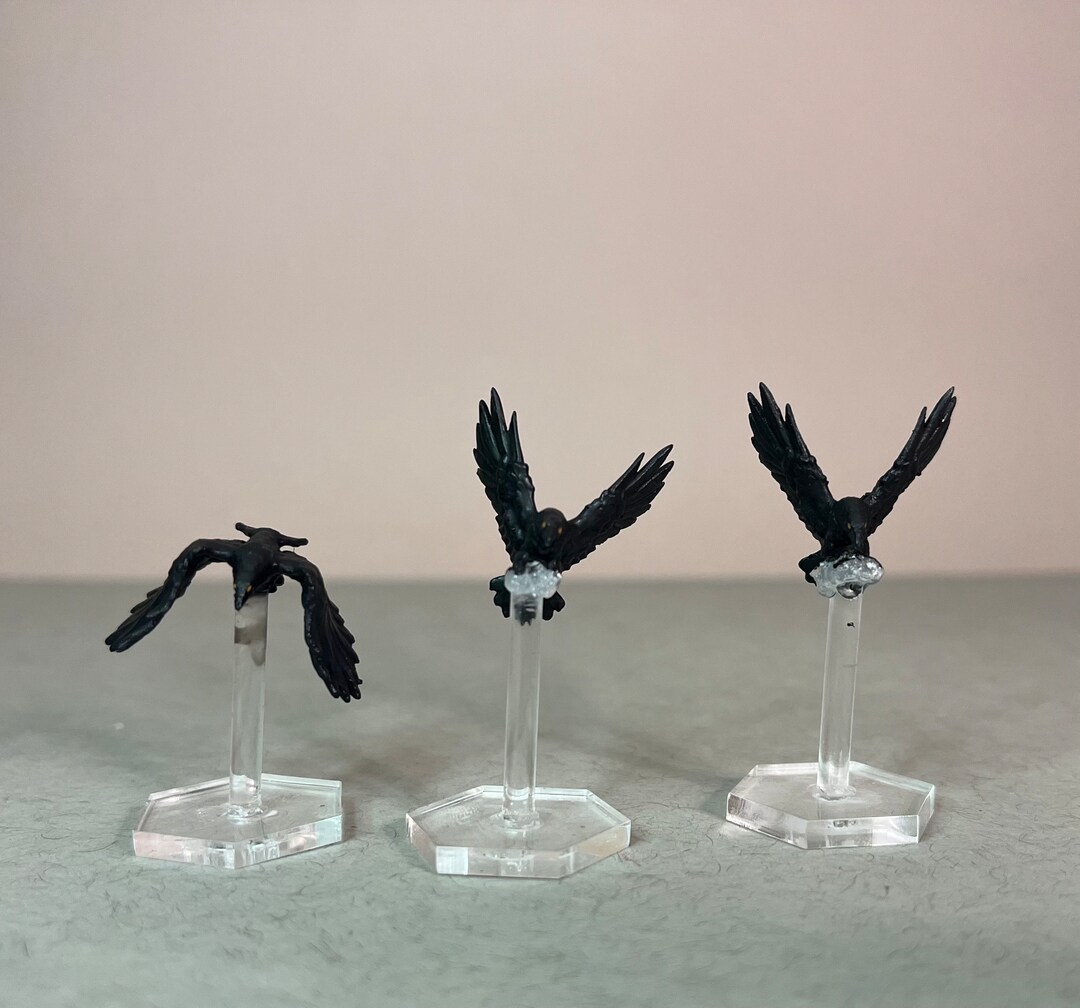 Raven Crow Familiar Painted Dnd D&D Miniature Mini Dungeons - Etsy