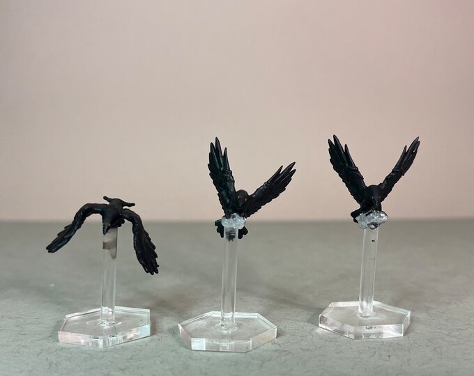 Raven Crow Familiar Painted Dnd D&D Miniature Mini Dungeons and Dragons ...