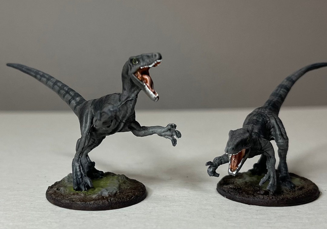Velociraptor Pair Dinosaur D&D Dnd Painted Mini Dungeons and - Etsy UK