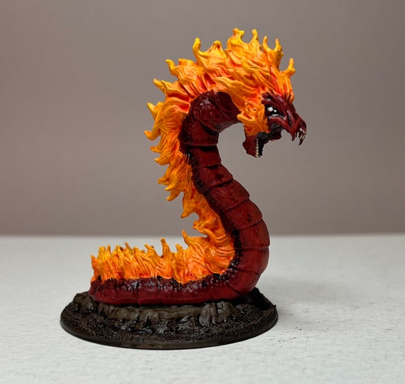 Inferno Serpent Fire Snake Painted D&D Dnd Mini Dungeons and - Etsy