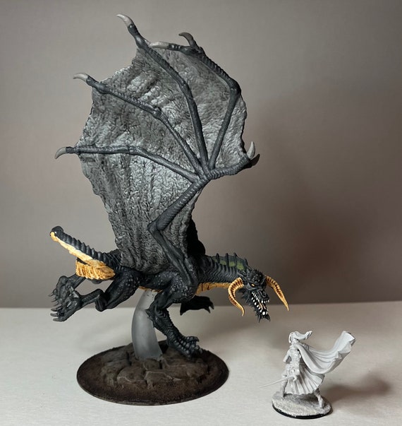 Toys Young Black Dragon Pathfinder Painted D&D or TTRPG Mini Toys ...